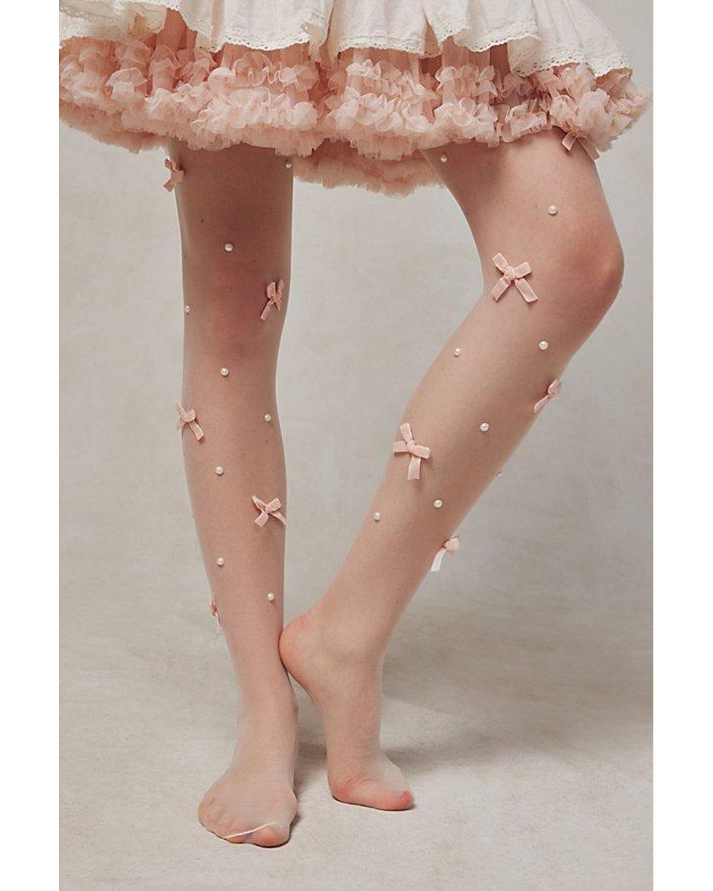 Urban Outfitters Uo 3D Bow Tights in Brown | Lyst