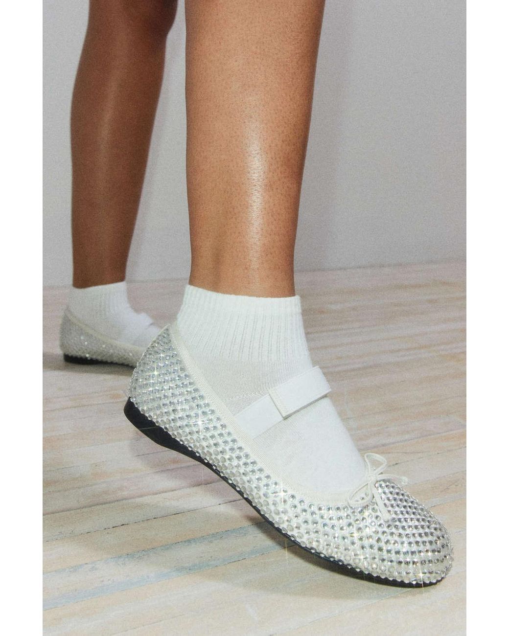 Jeffrey Campbell Prima-j Ballet Flat in White | Lyst