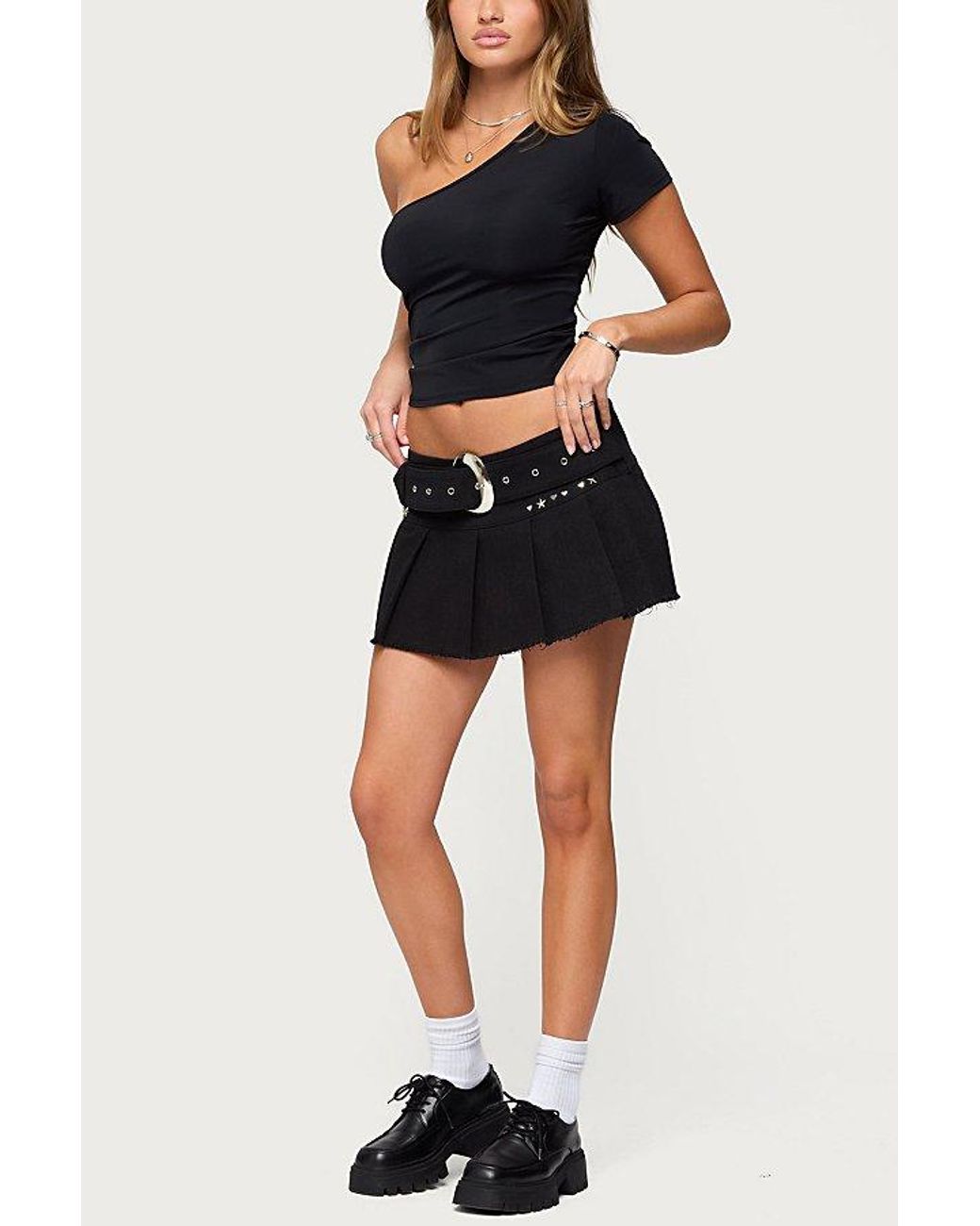 Edikted Gayla One Shoulder Top in Black | Lyst