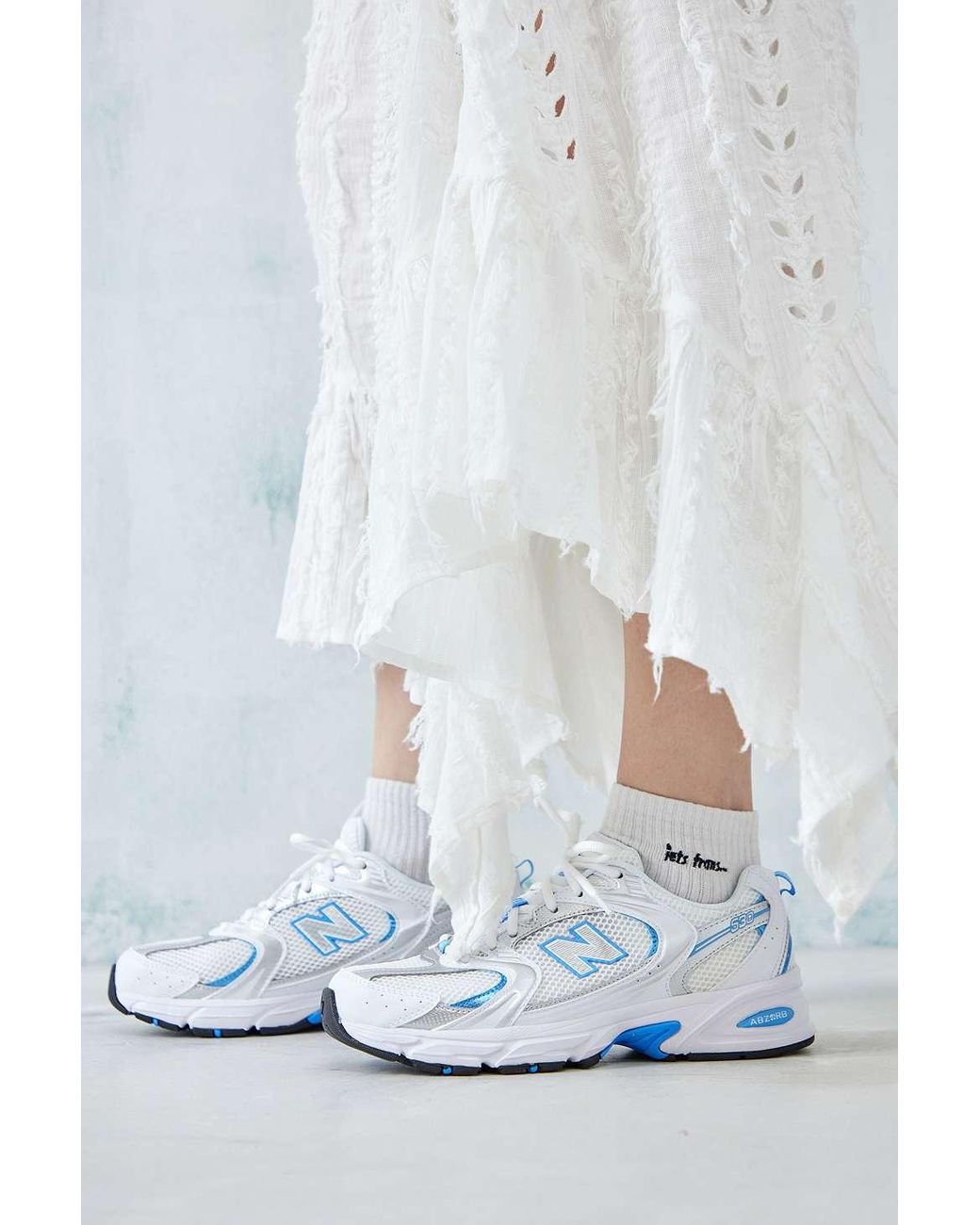 New Balance 530 White & Light Blue Trainers | Lyst UK