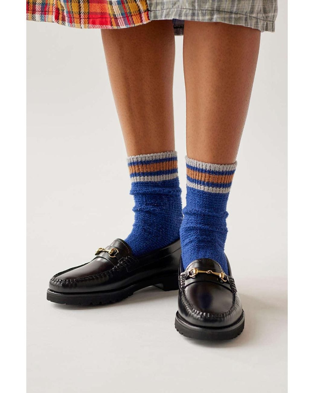 G.H. Bass & Co. Lianna Bit Lug Weejun Loafer in Blue | Lyst