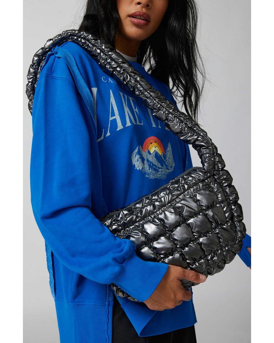 Urban Outfitters Max Pucker Quilted Puffy Crossbody Bag In Charcoal,at ...