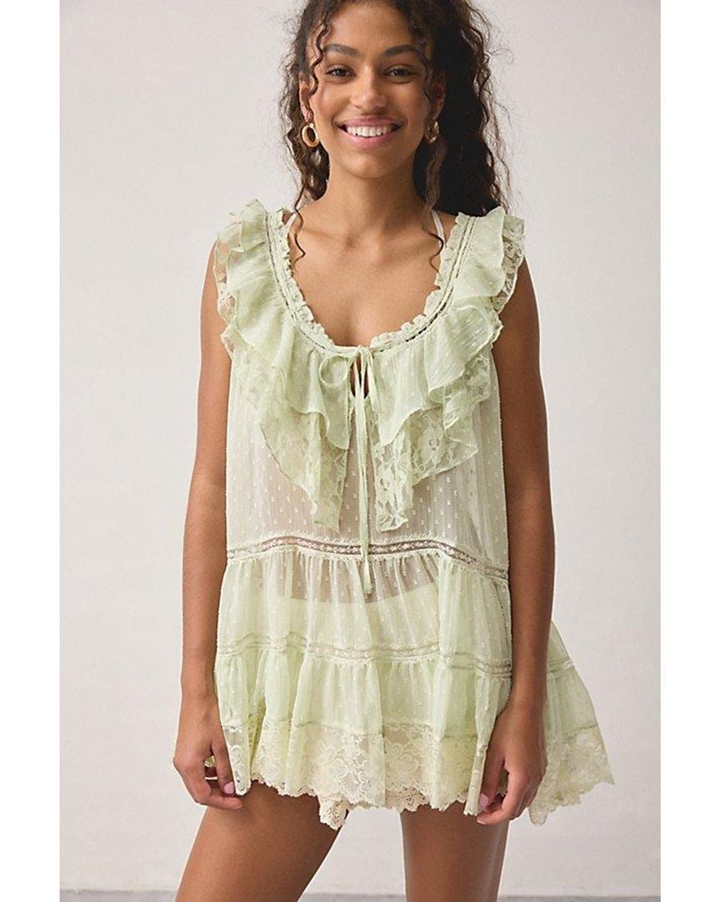 Out From Under Wildflower Sheer Lace Trim Sleep Dress | Lyst