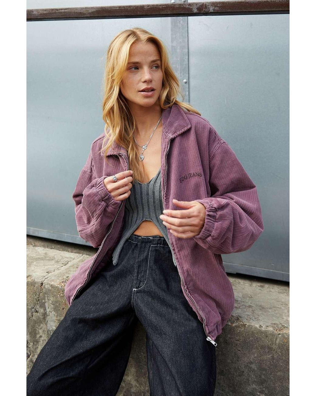 BDG Recycled Corduroy Harrington Jacket in Purple | Lyst UK