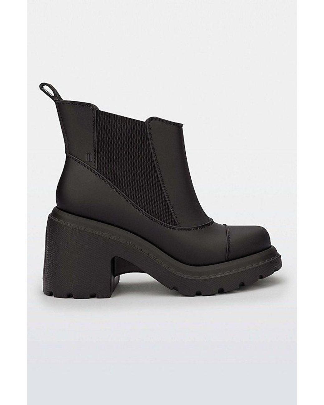Melissa Courtney Heeled Chunky Boot in Black | Lyst