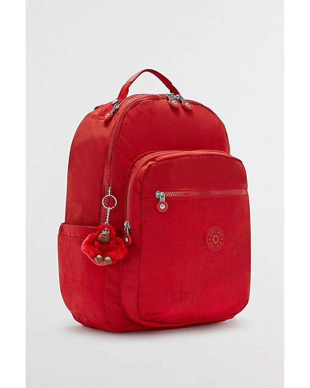 Kipling Seoul Large Nylon Backpack in Red | Lyst