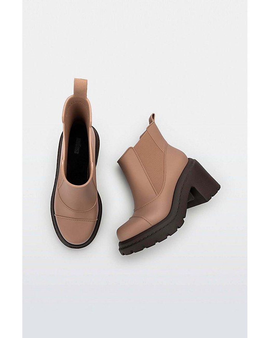 Melissa Courtney Heeled Chunky Boot in Brown | Lyst