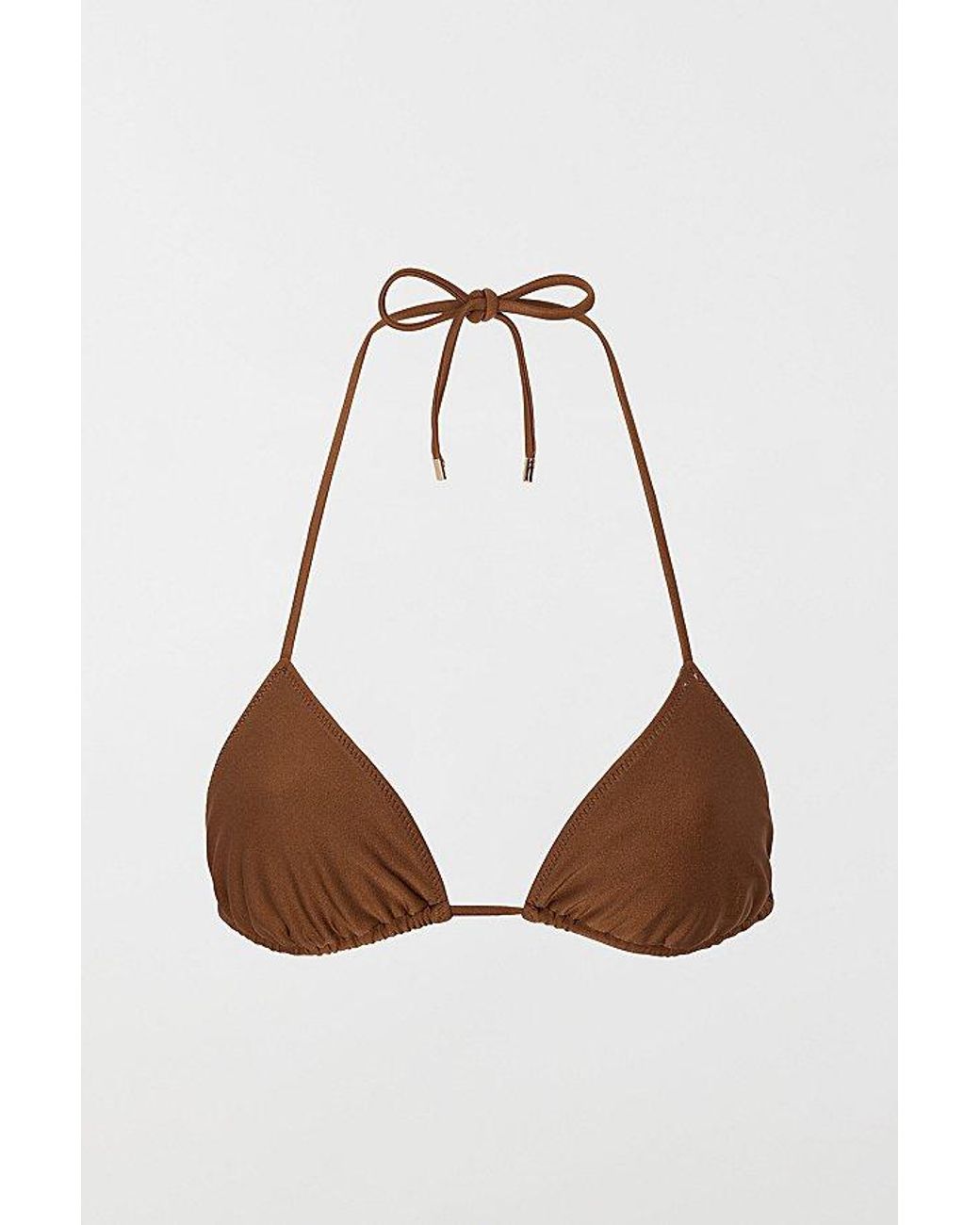 Sunkissed Le Triangle String Bikini Top in Brown | Lyst