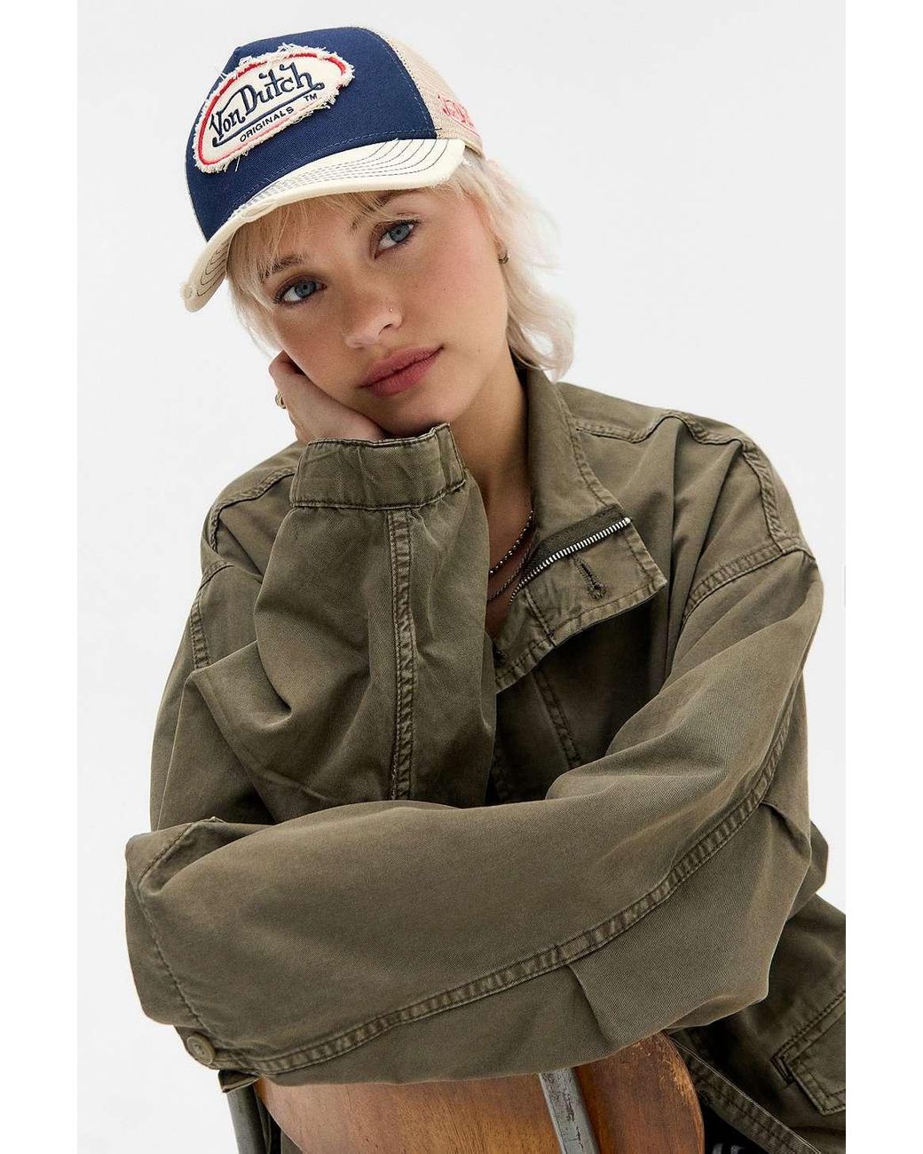 Von Dutch Uo Exclusive Navy Trucker Cap in Green | Lyst UK