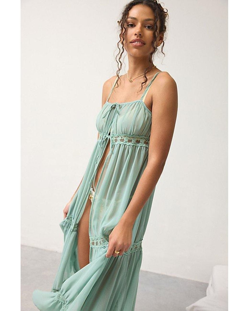 Out From Under Swept Away Split-Front Flyaway Sheer Chiffon Slip in ...