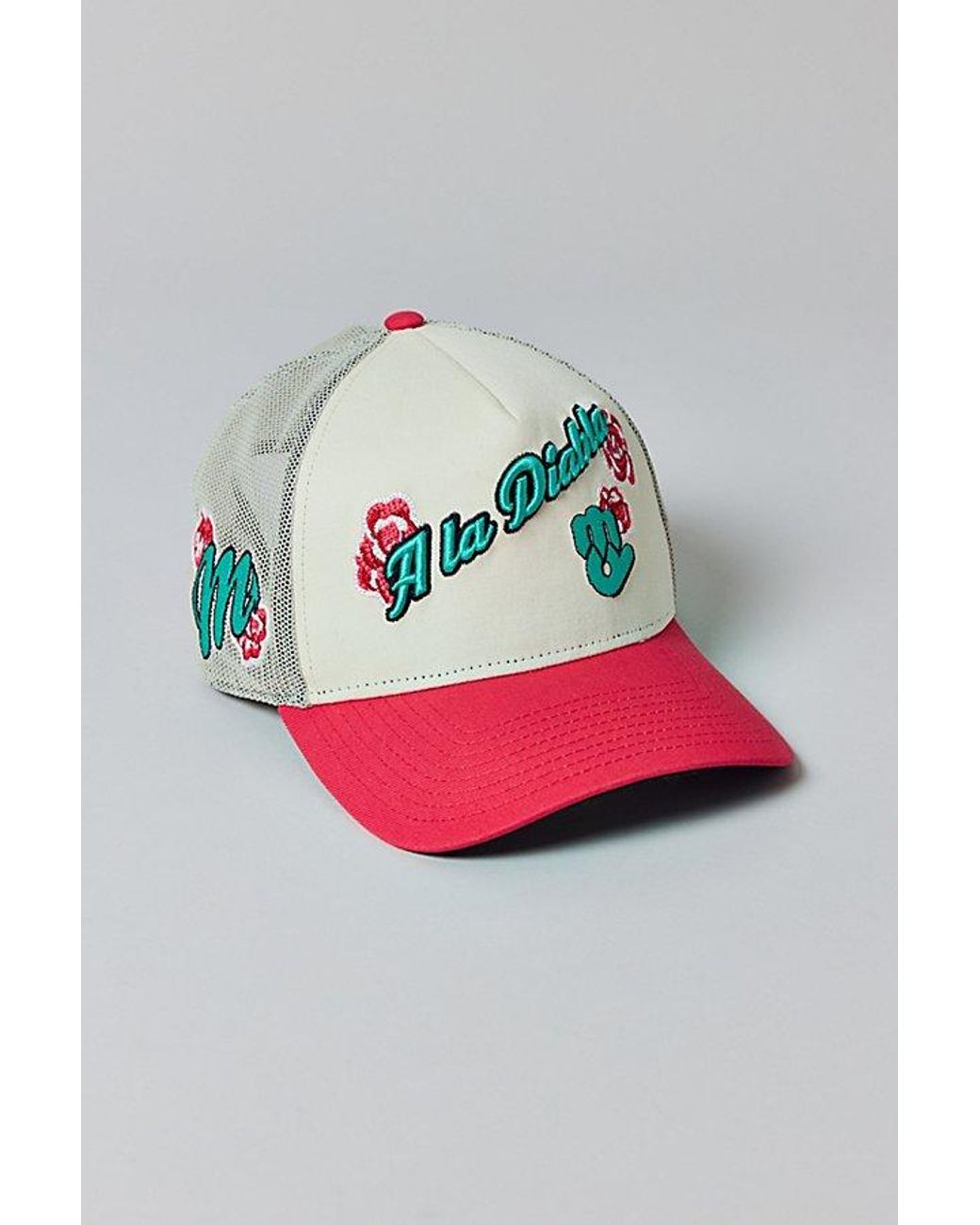 KTZ Diablos Rojos Del Mexico 9Forty A Frame Trucker Hat in Gray for Men ...
