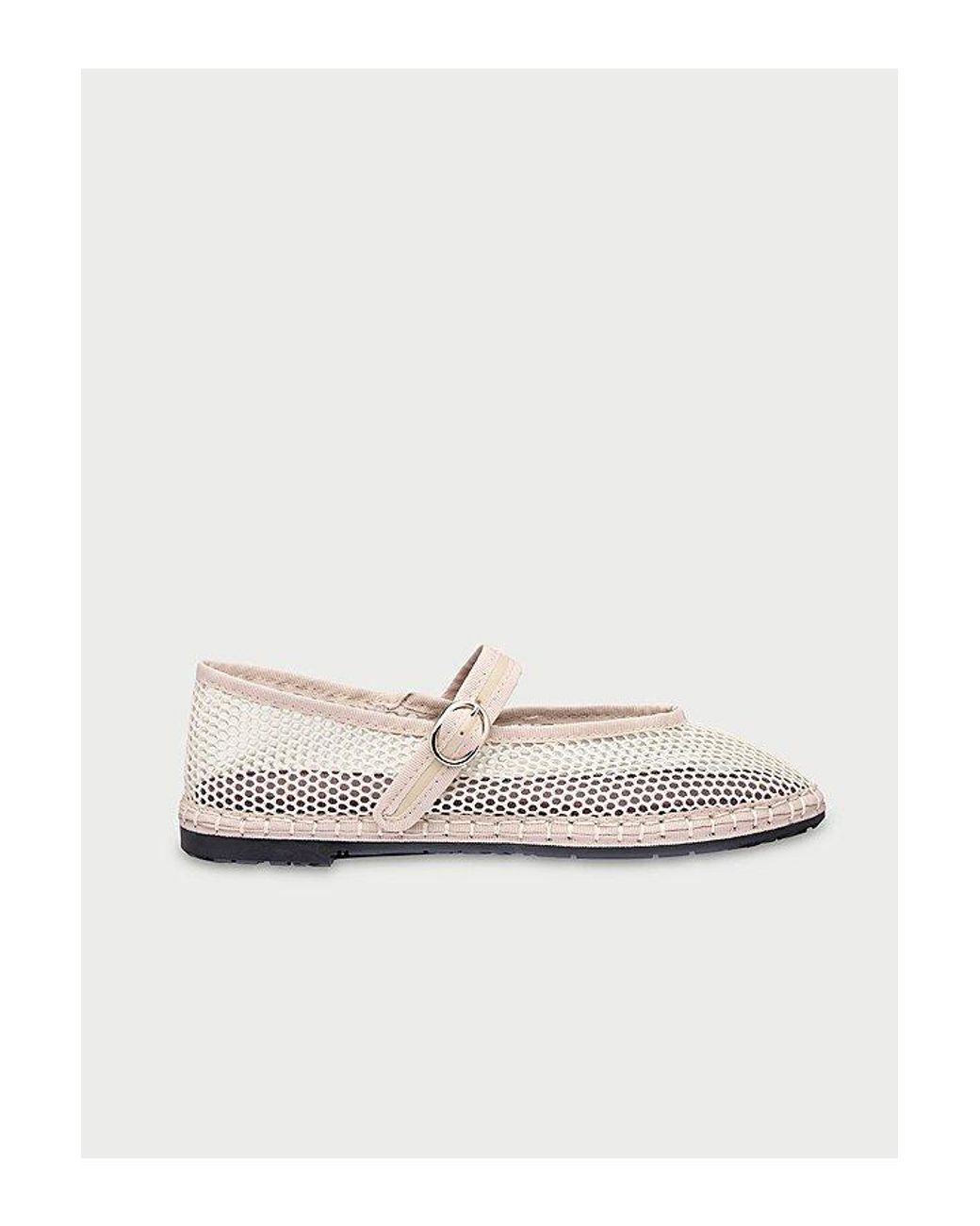 Flabelus Isabella Mesh Mary Jane Flat in White | Lyst