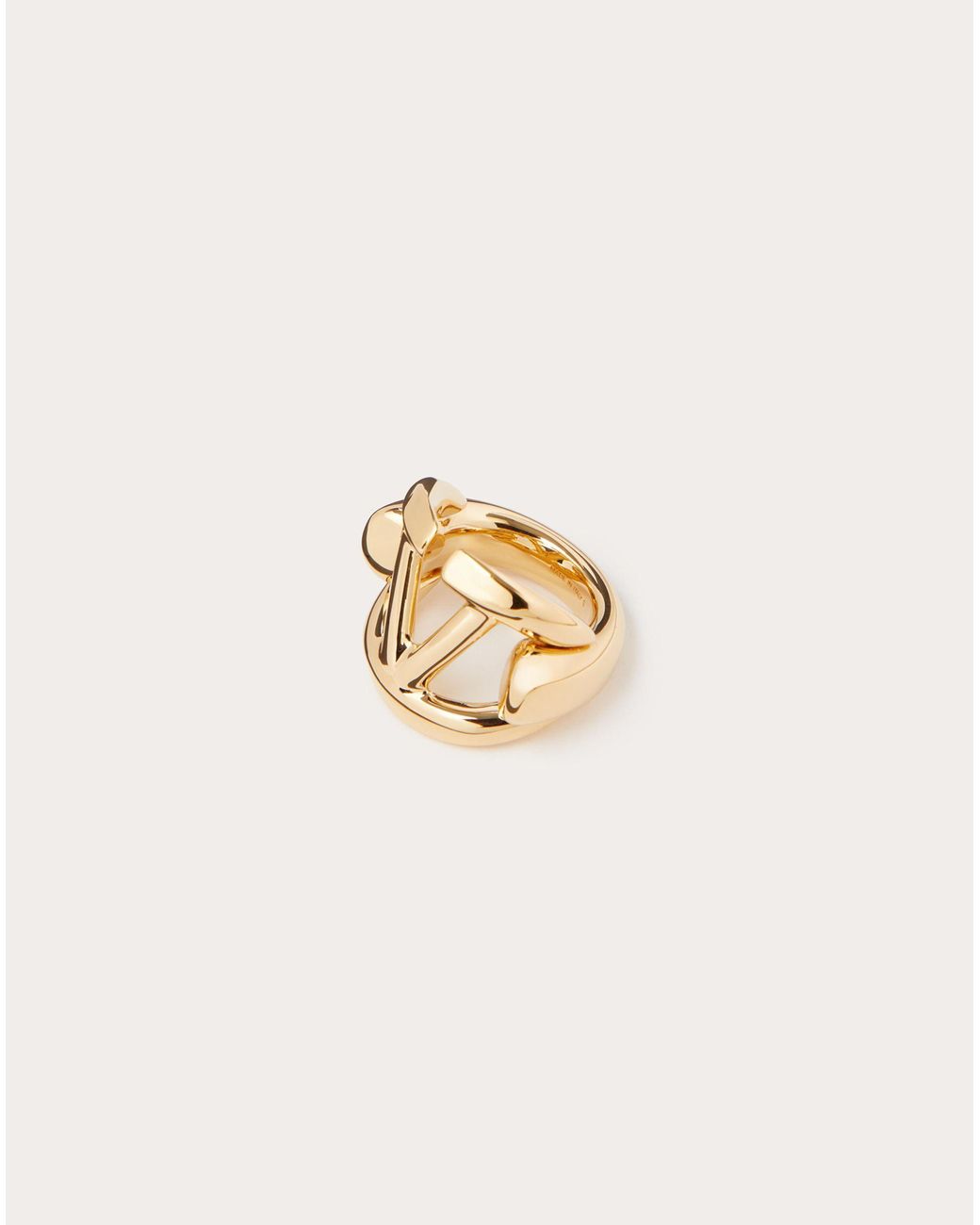 Valentino Garavani Vlogo The Bold Edition Metal Ring in Natural | Lyst