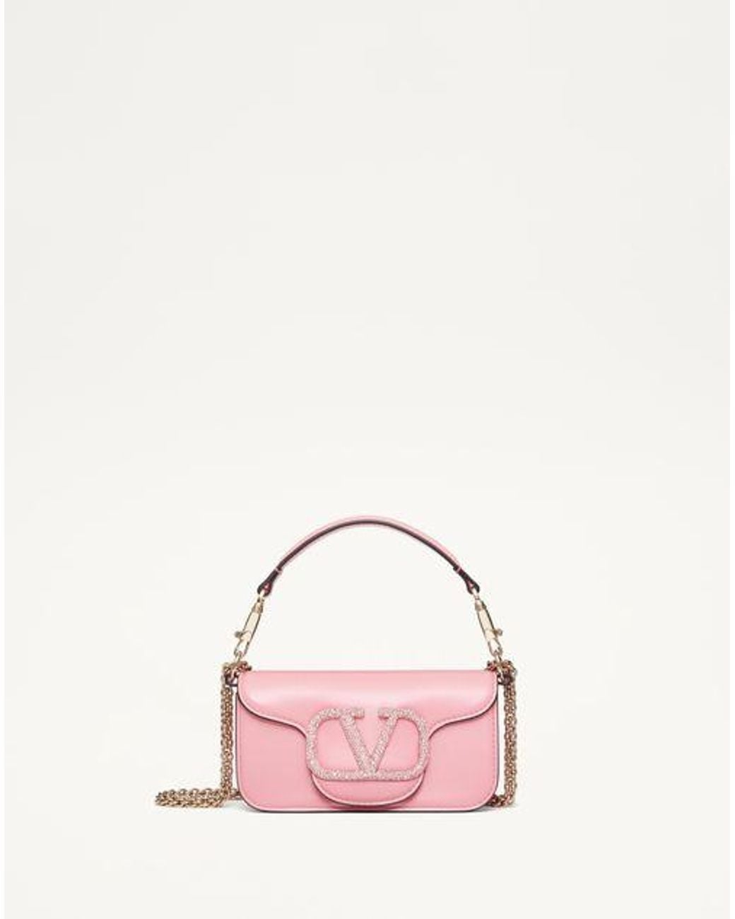 Valentino Garavani Locò Small Shoulder Bag With Jewel Logo in Pink | Lyst