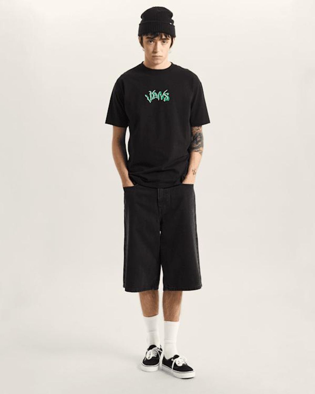 Vans Stretched Logo Denim Short Light Stonewash in Black for Men | Lyst UK