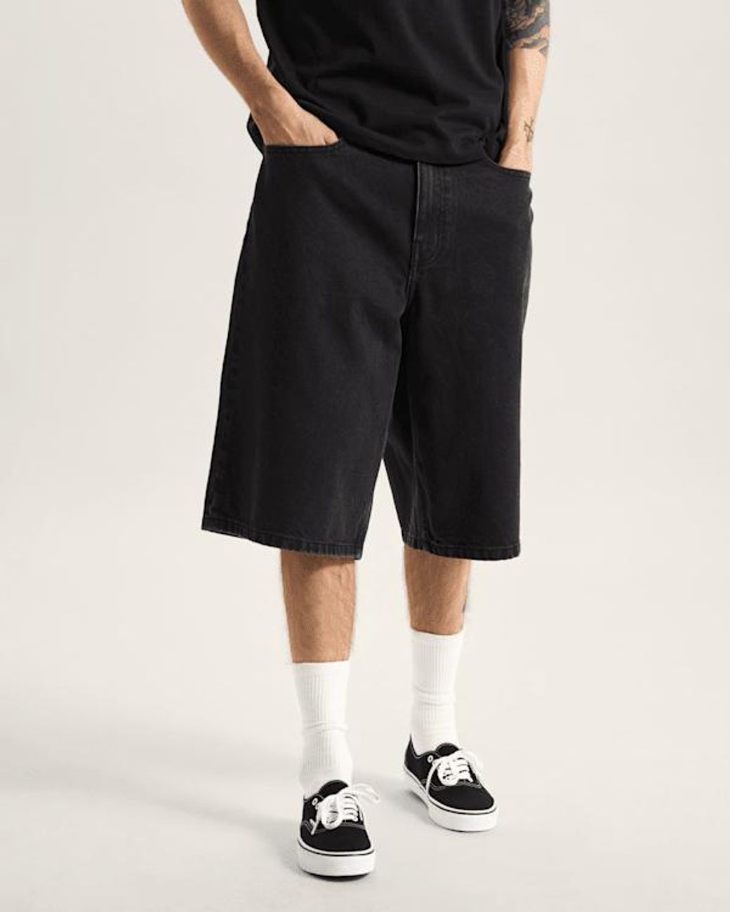 Vans Stretched Logo Denim Short Light Stonewash in Black for Men | Lyst UK