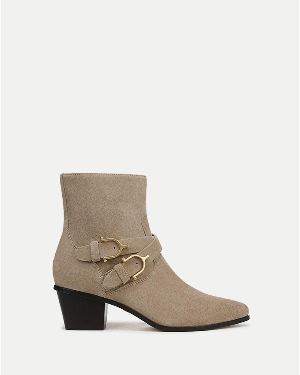 Veronica Beard Ashby Western Ankle Boot in White | Lyst