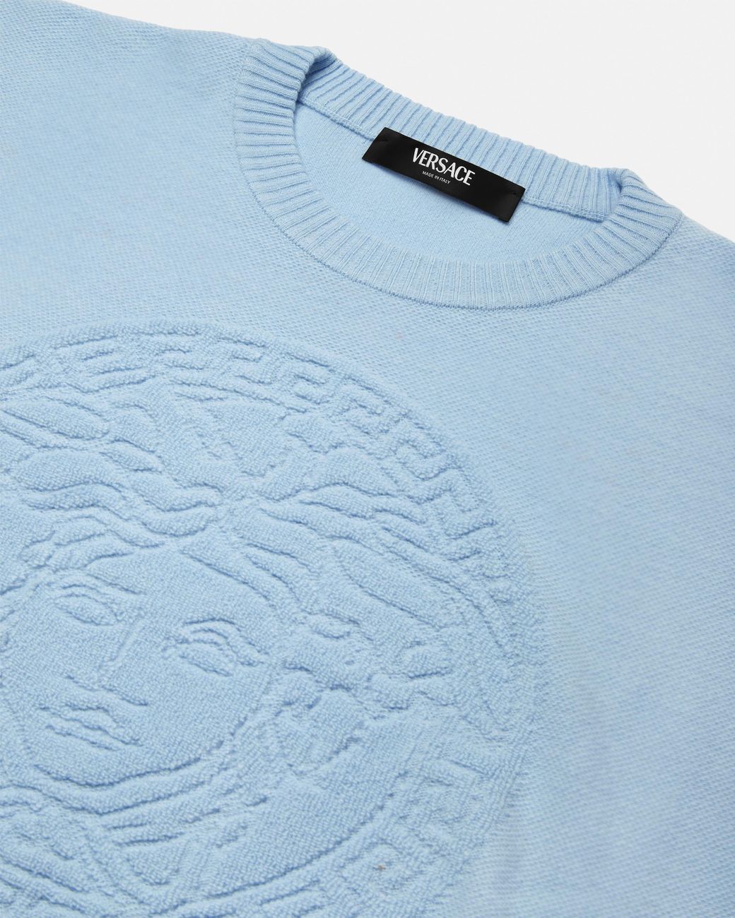 Versace Cashmere-Blend Medusa Knit Sweater in Blue | Lyst UK