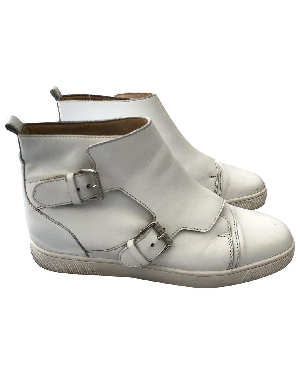 Christian Louboutin Leather High Trainers in White for Men - Lyst