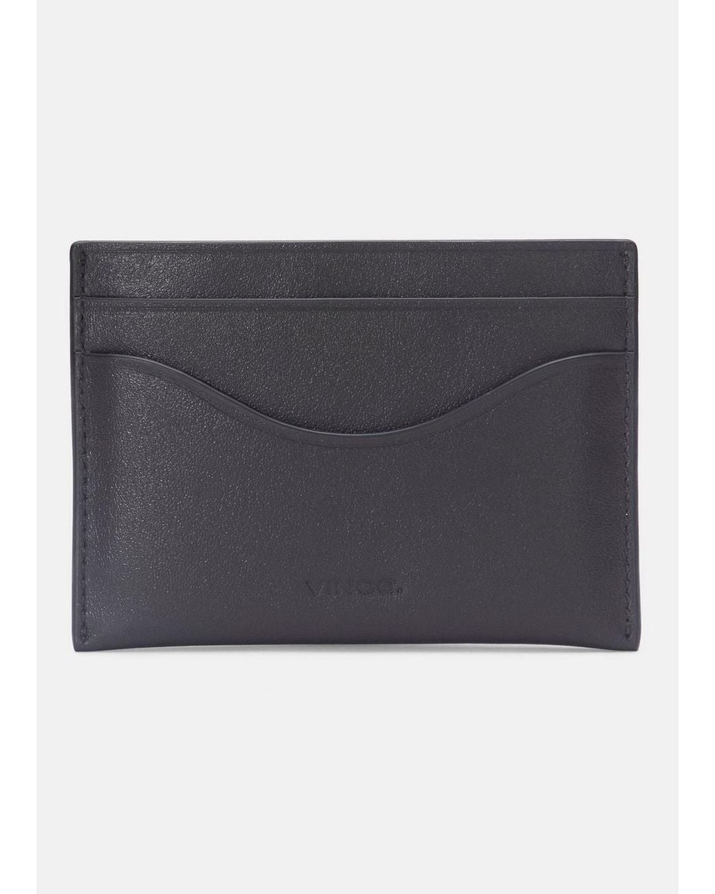 Vince Nappa Leather Cardholder in Gray for Men | Lyst