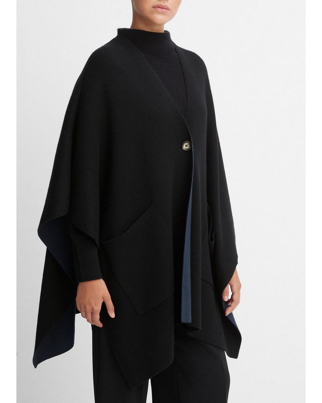 Vince Wool And Cashmere Double-face Cape, Black | Lyst UK