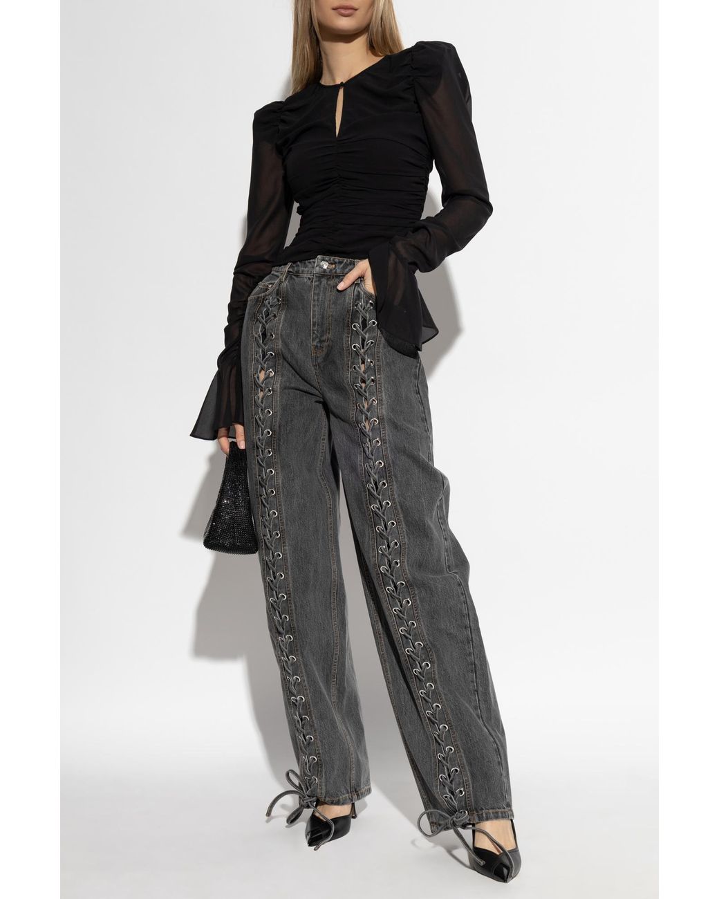 ROTATE BIRGER CHRISTENSEN Jeans With Straight Legs in Gray | Lyst