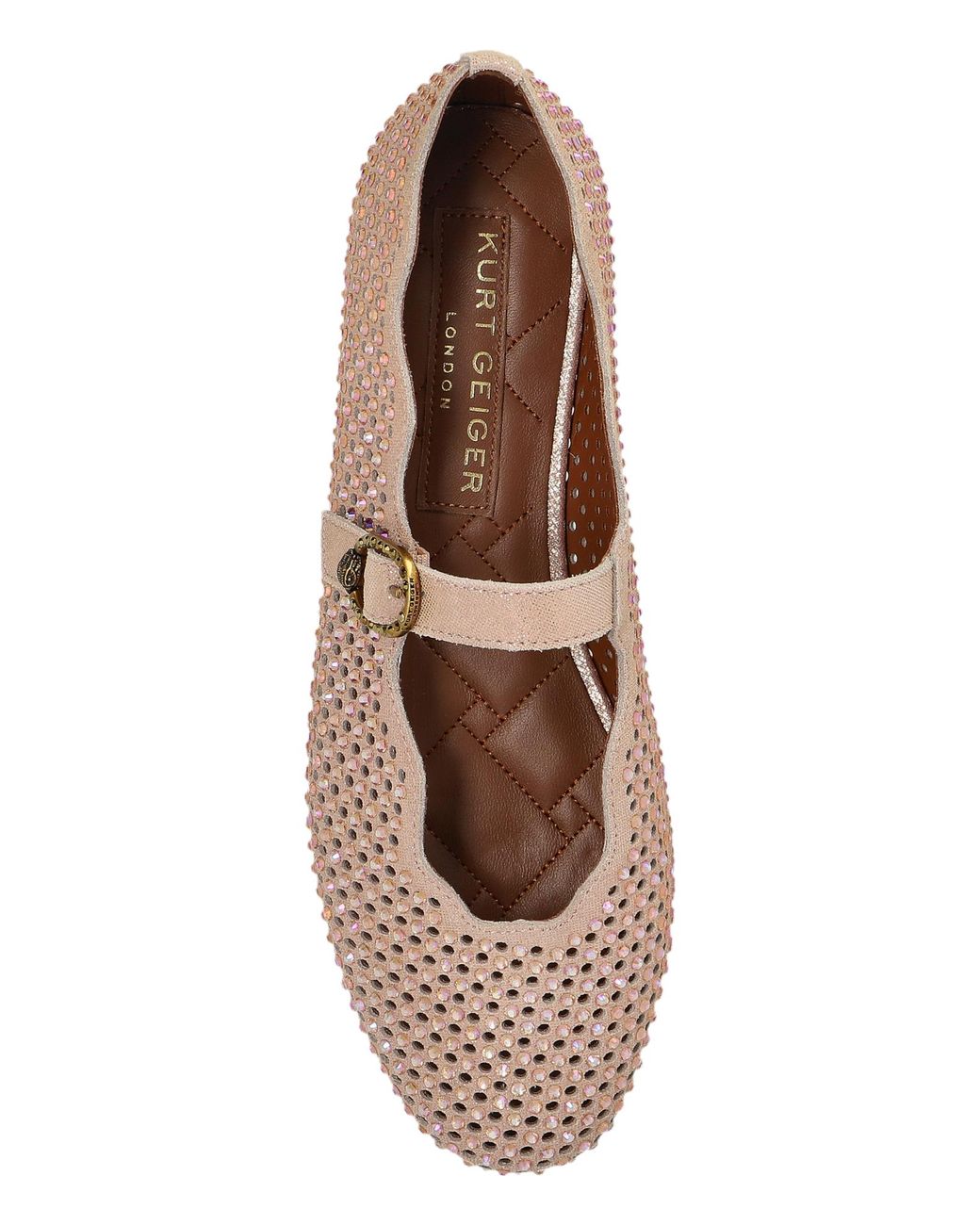 Kurt Geiger 'Wavy Mayfair' Ballet Flats in Natural | Lyst
