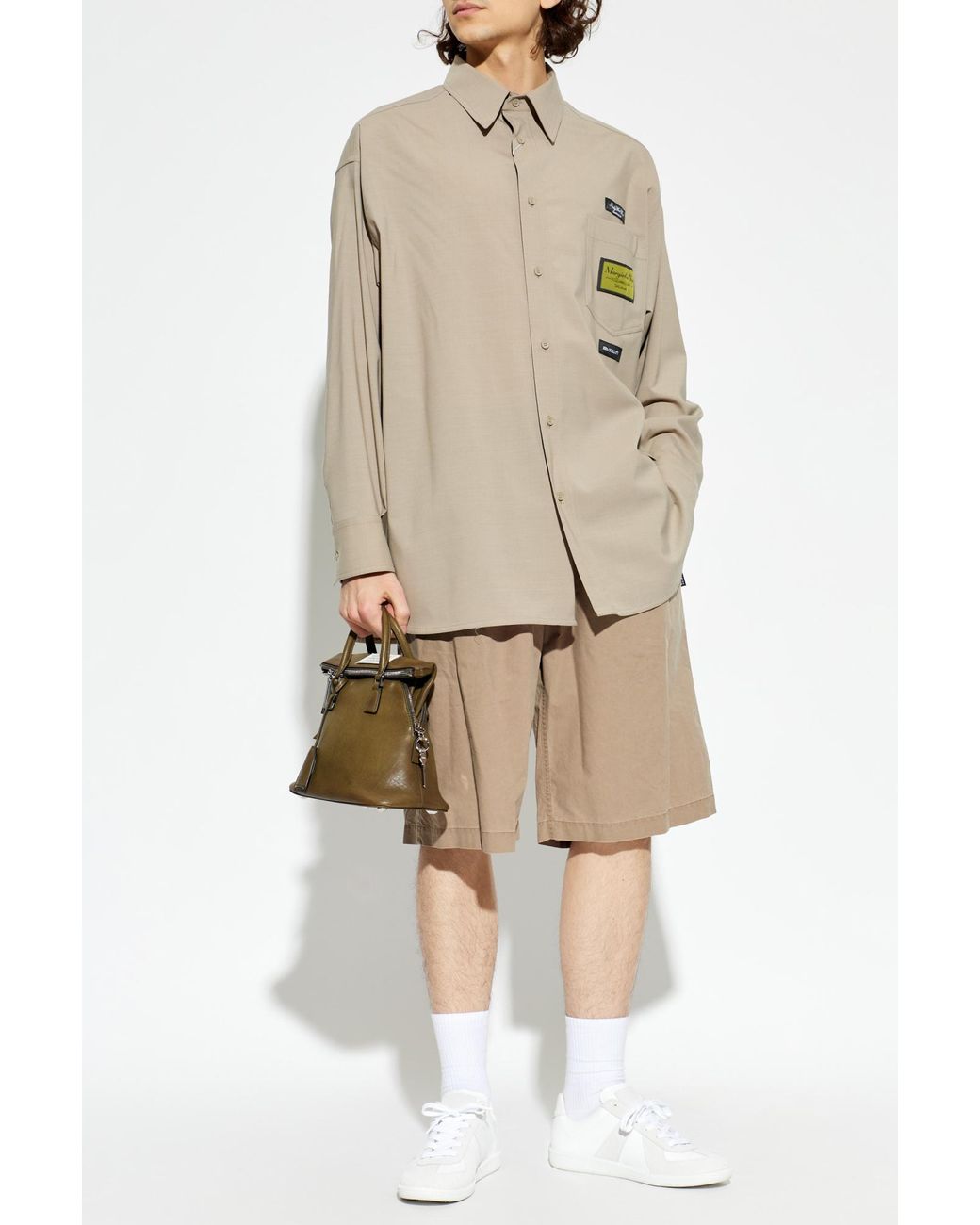 MM6 By Maison Margiela Shirt With Patches In Natural For Men Lyst UK