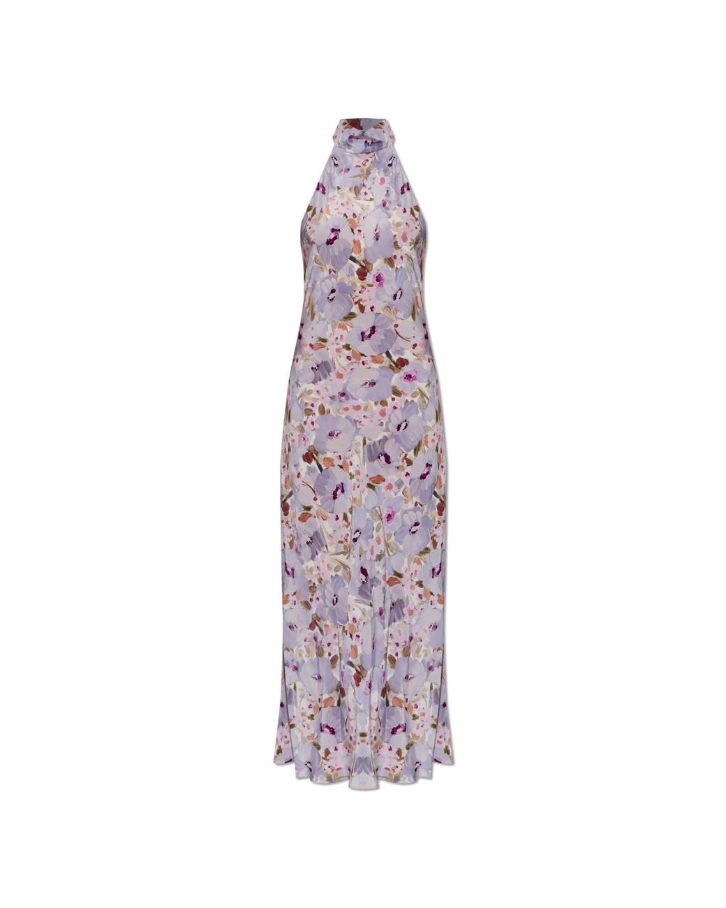 Balmain Silk Dress With Floral Motif | Lyst UK