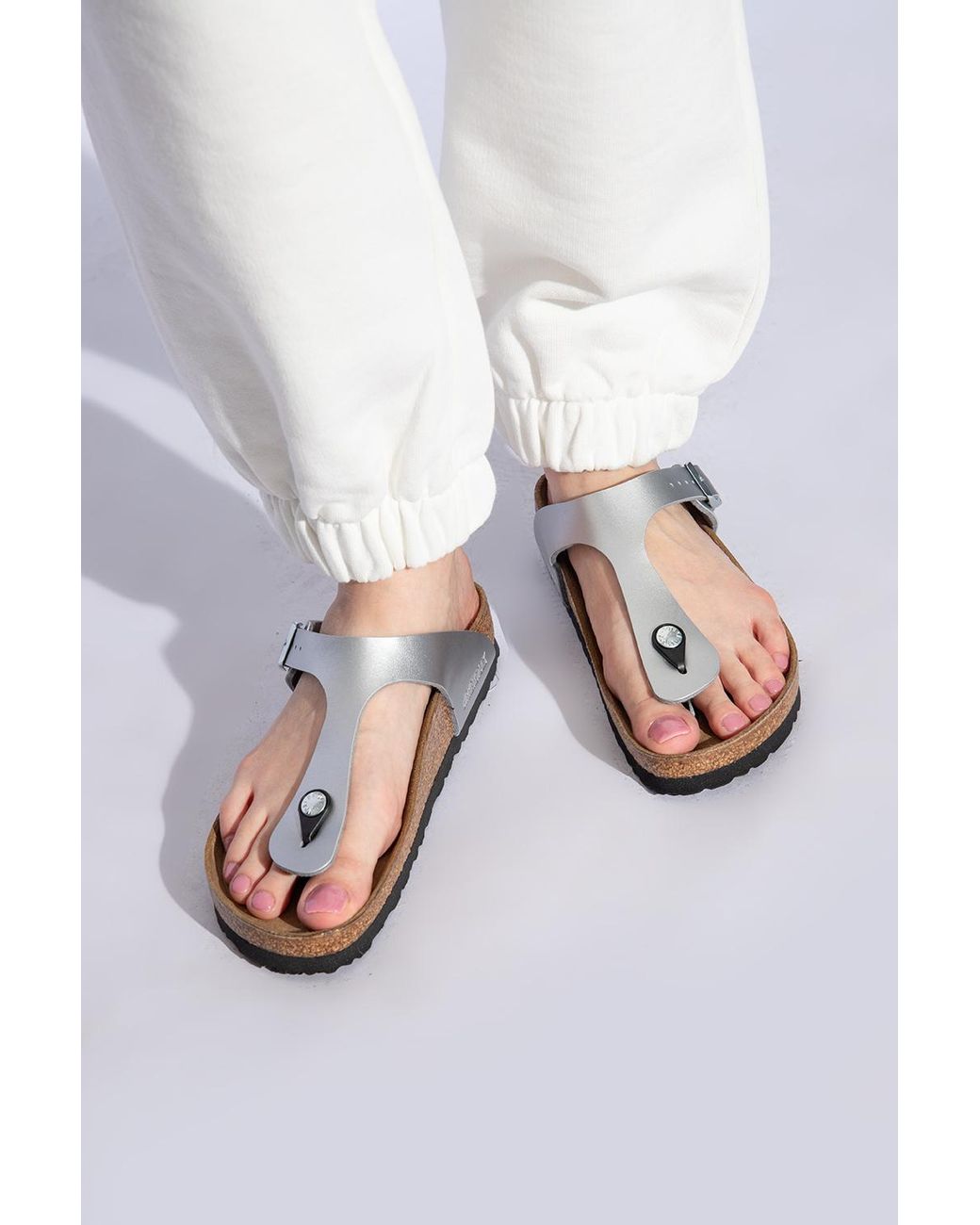 Birkenstock 'Gizeh Bs' Flip-Flops in White | Lyst
