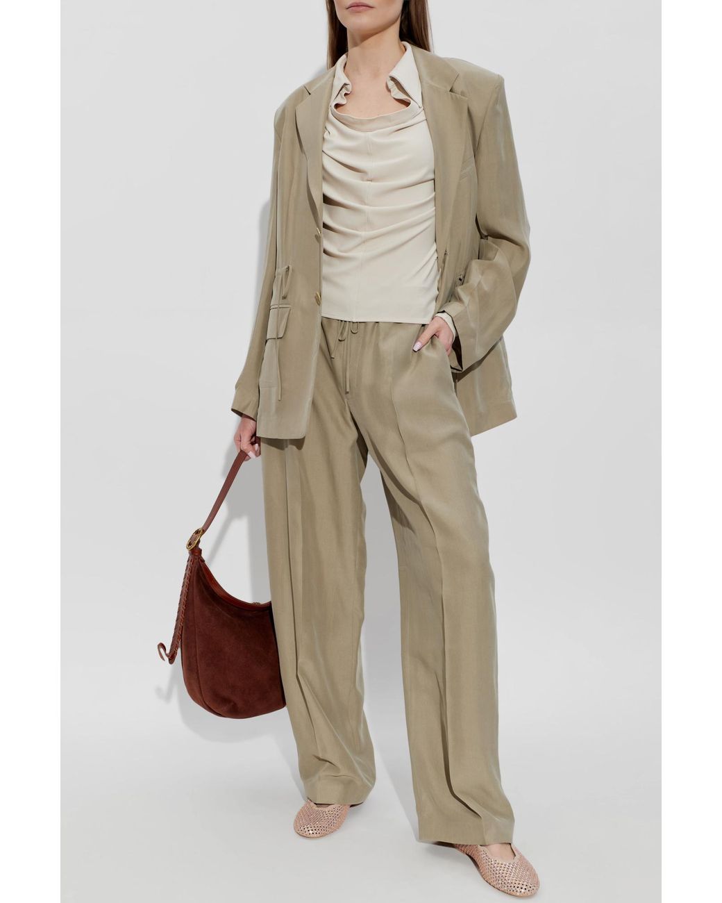 Kurt Geiger 'Wavy Mayfair' Ballet Flats in Natural | Lyst