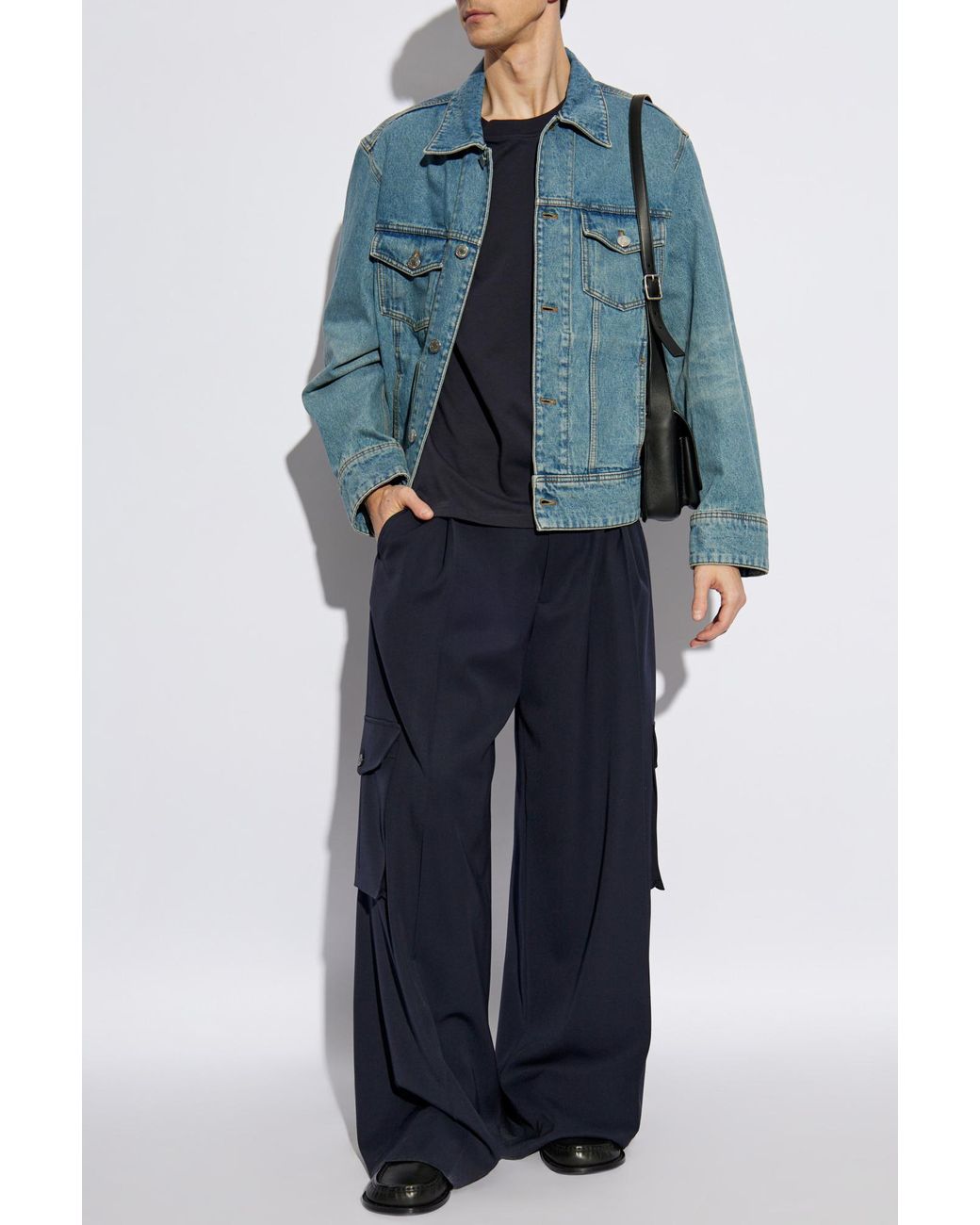 Ami Paris Denim Jacket With Pockets in Blue | Lyst