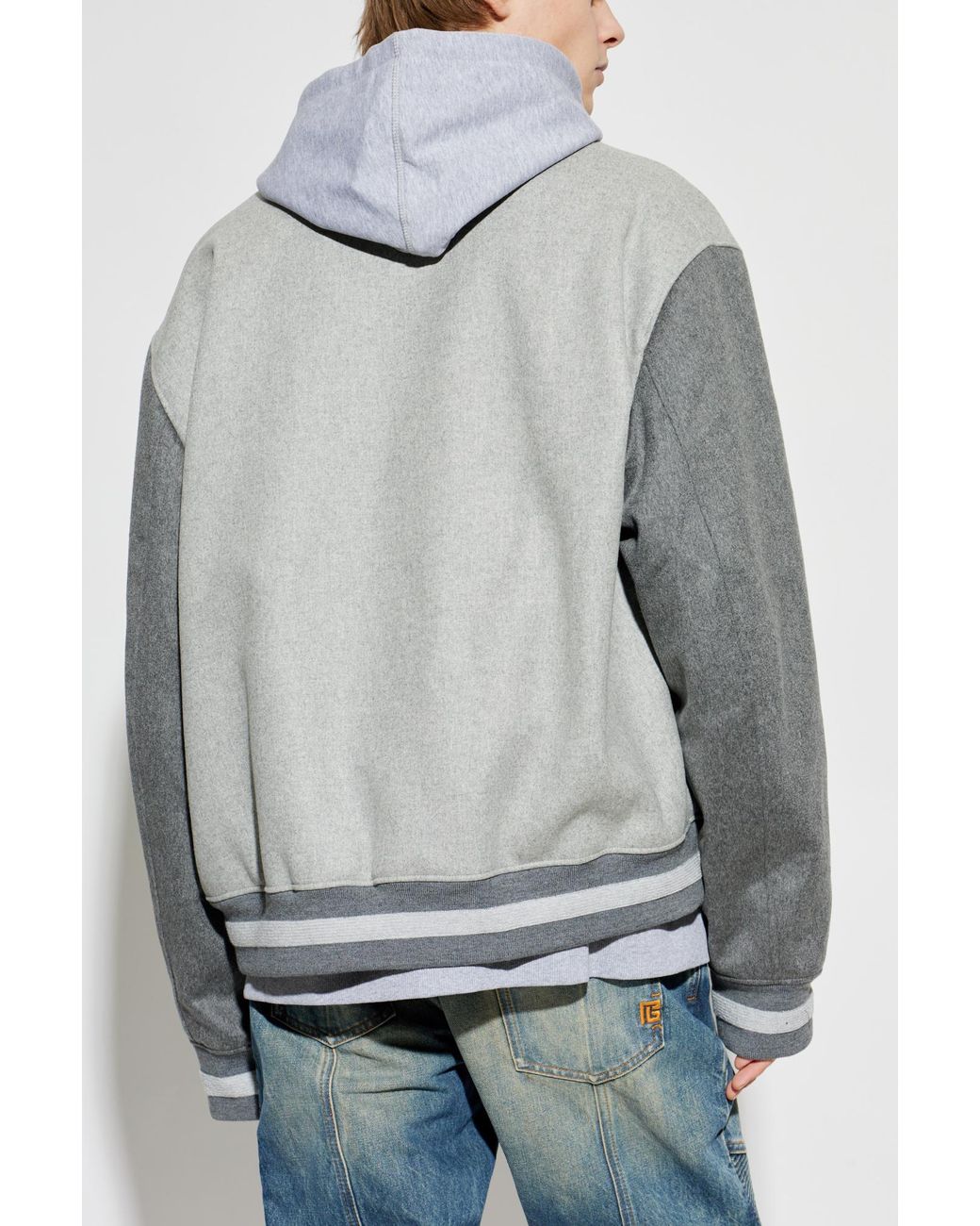 Balmain "Bomber" Jacket in Grey for Men | Lyst UK