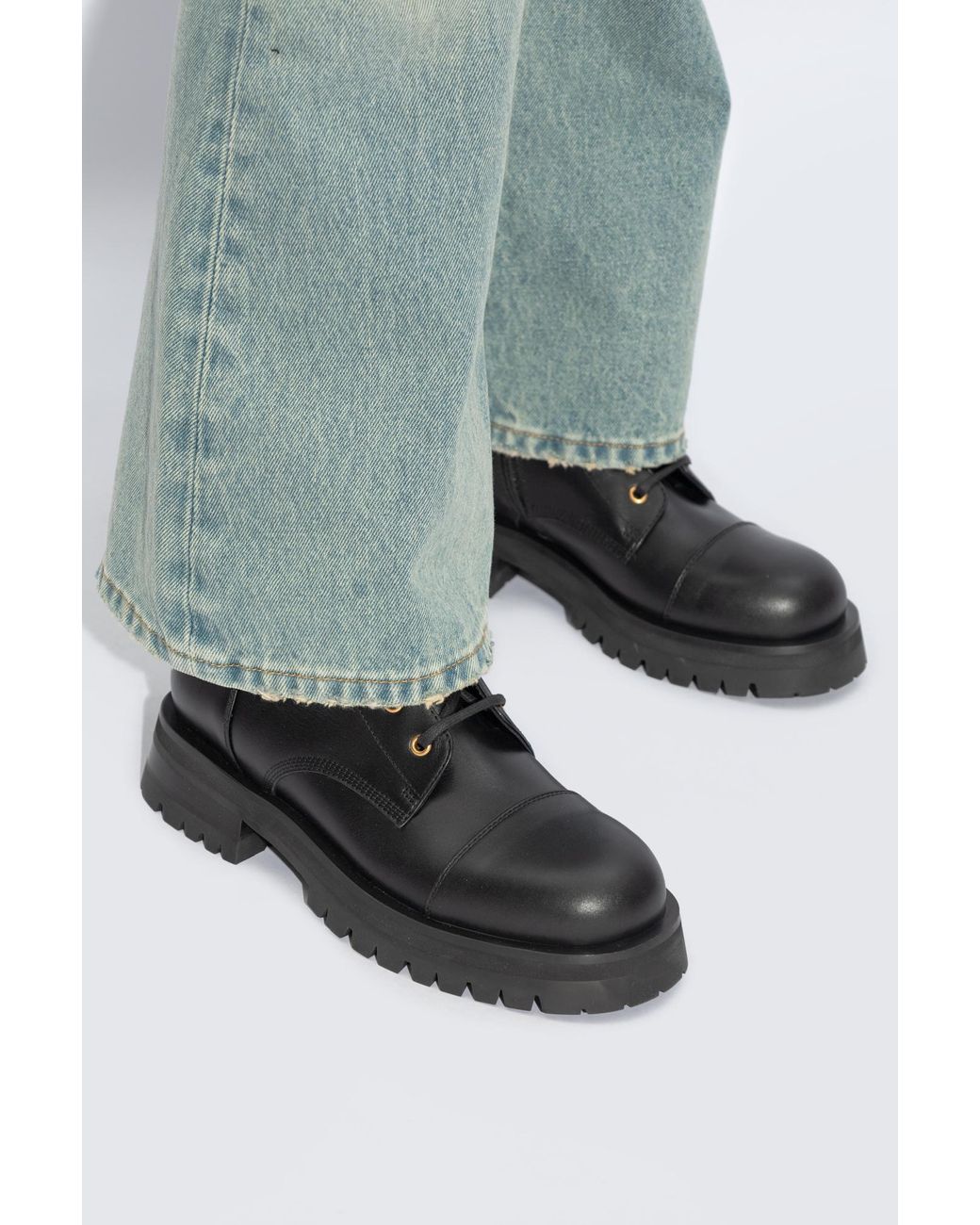 Balmain 'Combat' Boots in Gray | Lyst
