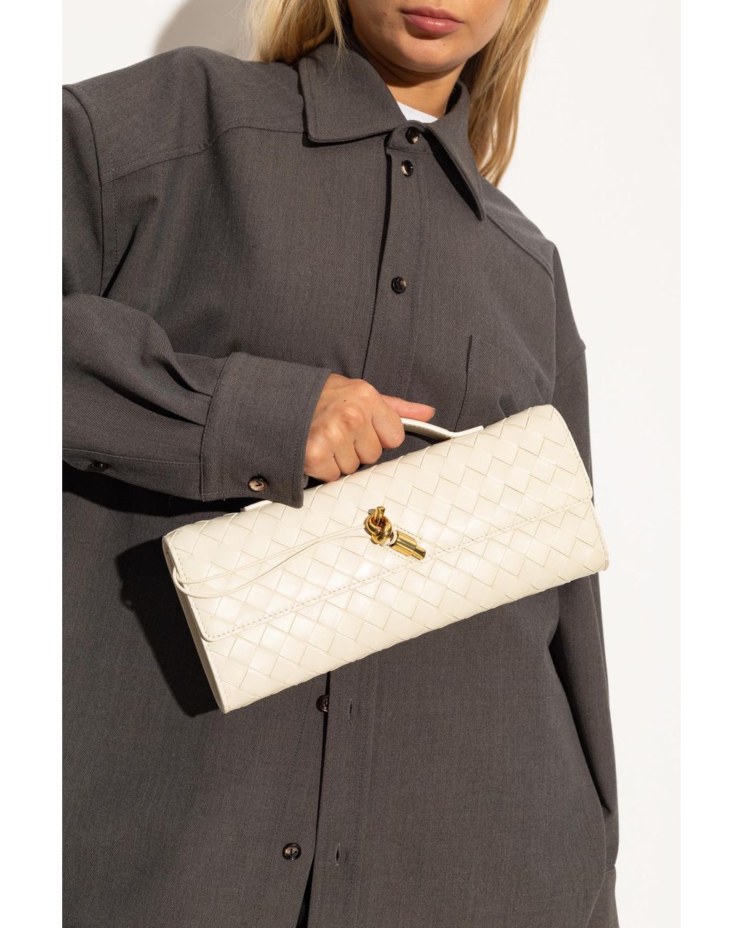 Bottega Veneta Handbag 'Andiamo' in Natural | Lyst UK