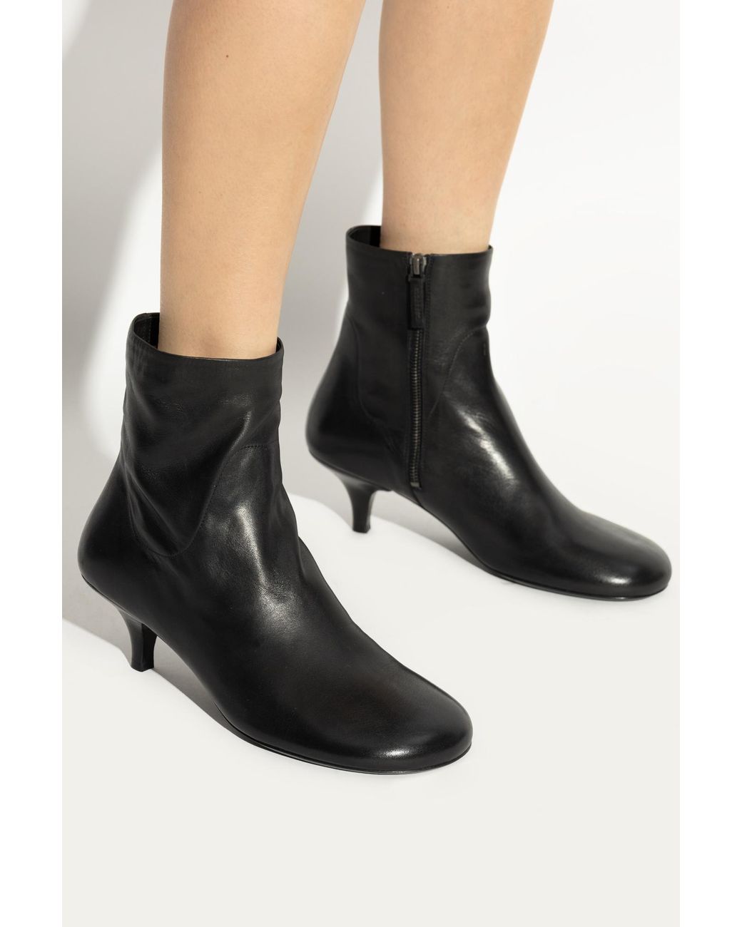 Marsèll Leather Ankle Boots With Heel in Black | Lyst