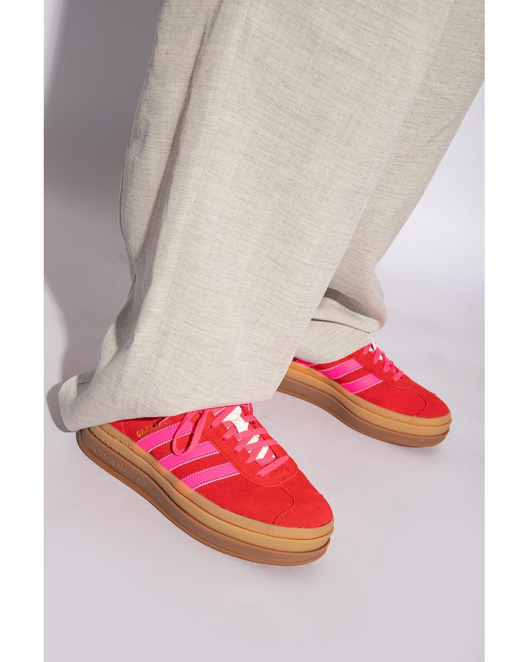 adidas Originals Platform Sports Shoes 'Gazelle Bold' in Red | Lyst