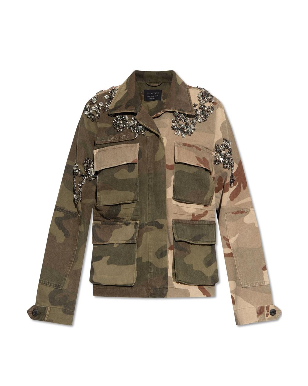 AllSaints 'finch' Camo Jacket in Green | Lyst