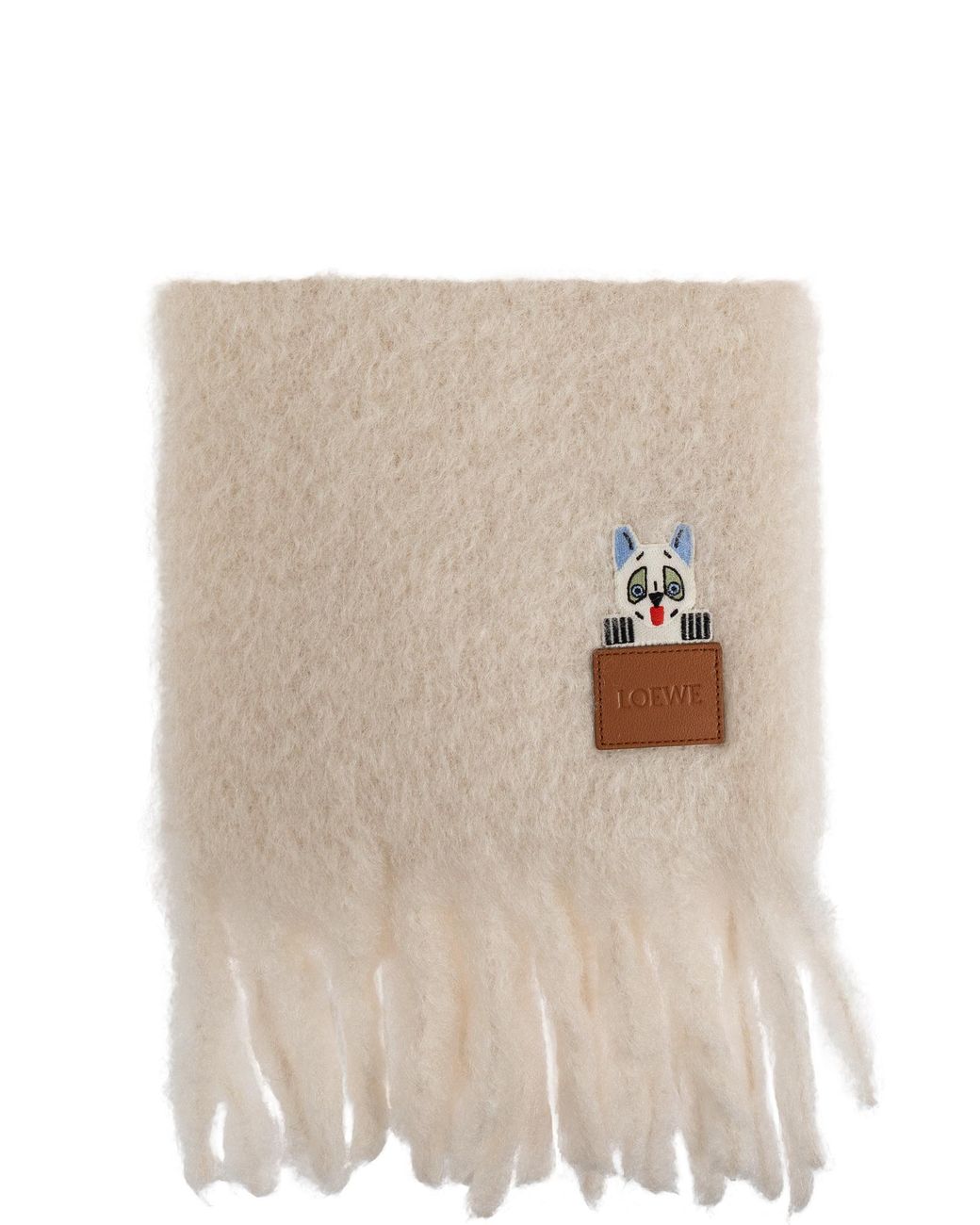 Loewe Scarf With Patch in Natural | Lyst UK