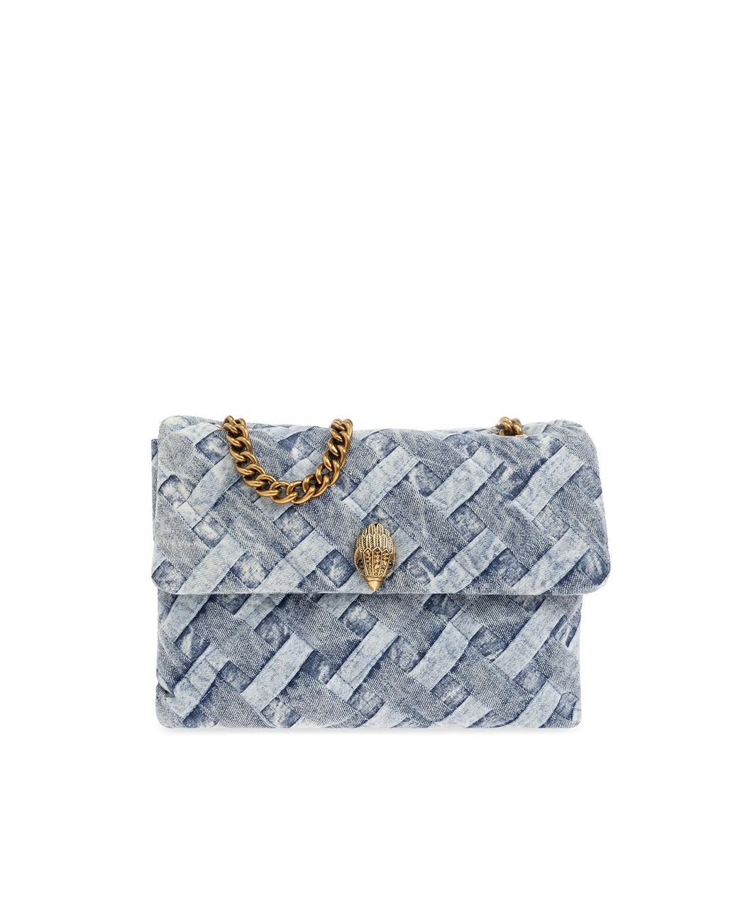 Kurt Geiger 'kensington Large' Denim Shoulder Bag, in Blue | Lyst