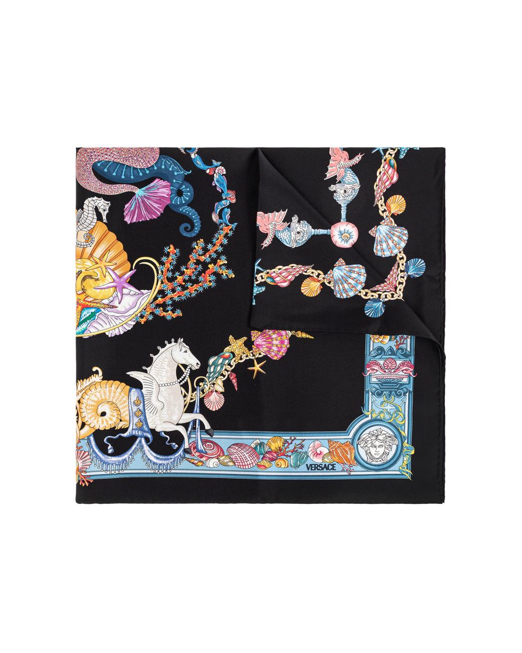 Versace Silk Scarf in Black | Lyst UK