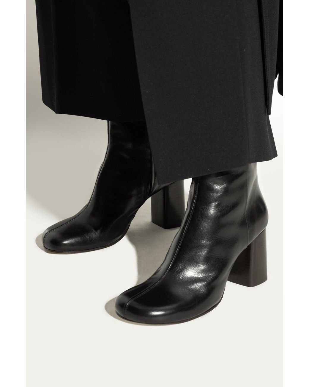 Lemaire Leather Ankle Boots With Heels in Black | Lyst