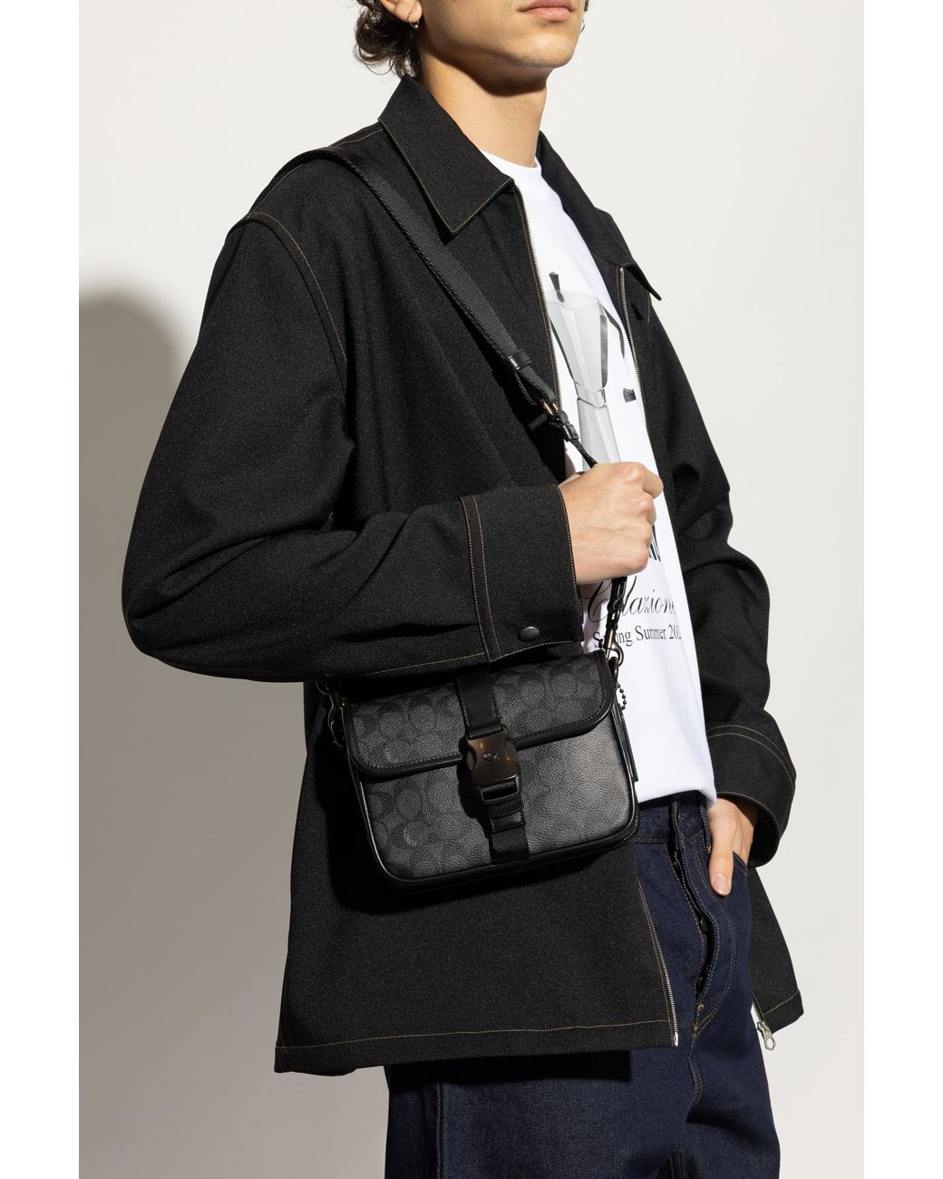 COACH Monogram Shoulder Bag in Black for Men | Lyst