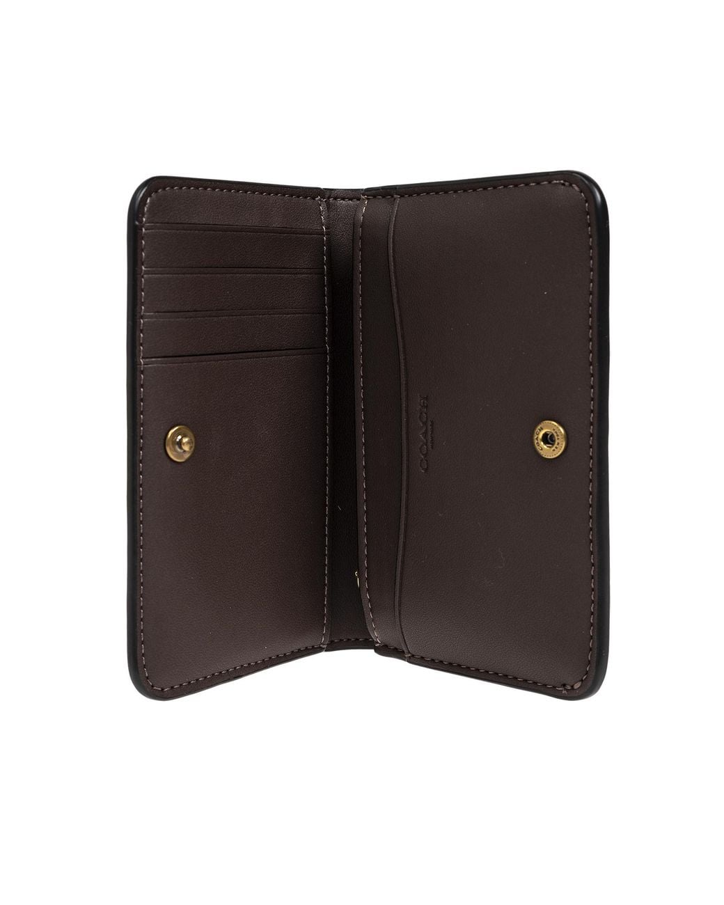 COACH Leather Wallet With Logo in Black | Lyst