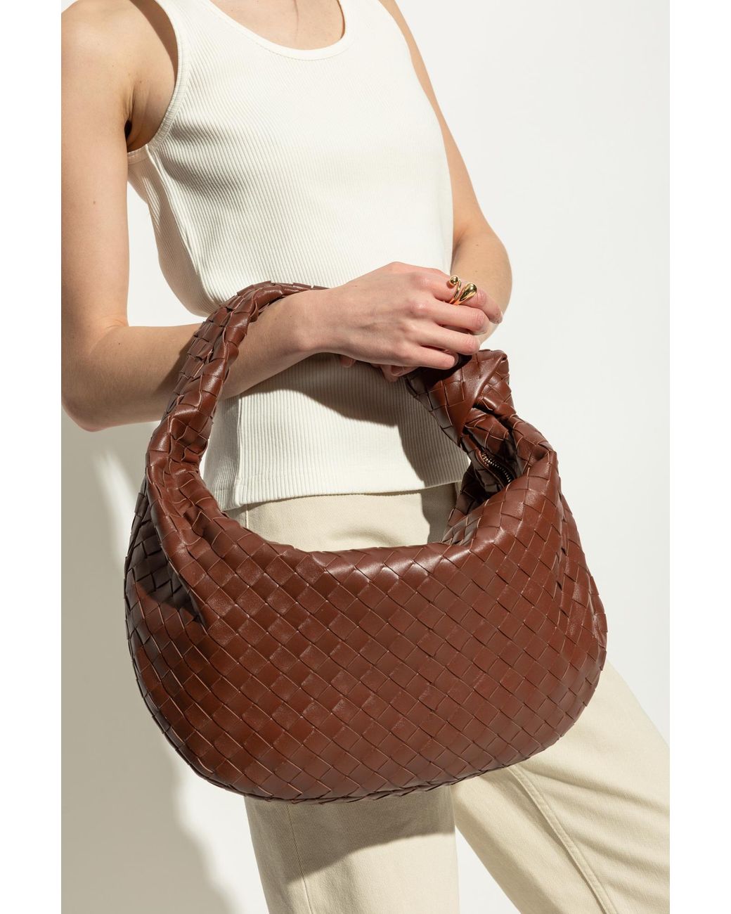 Bottega Veneta Jodie Medium Handbag in Brown | Lyst