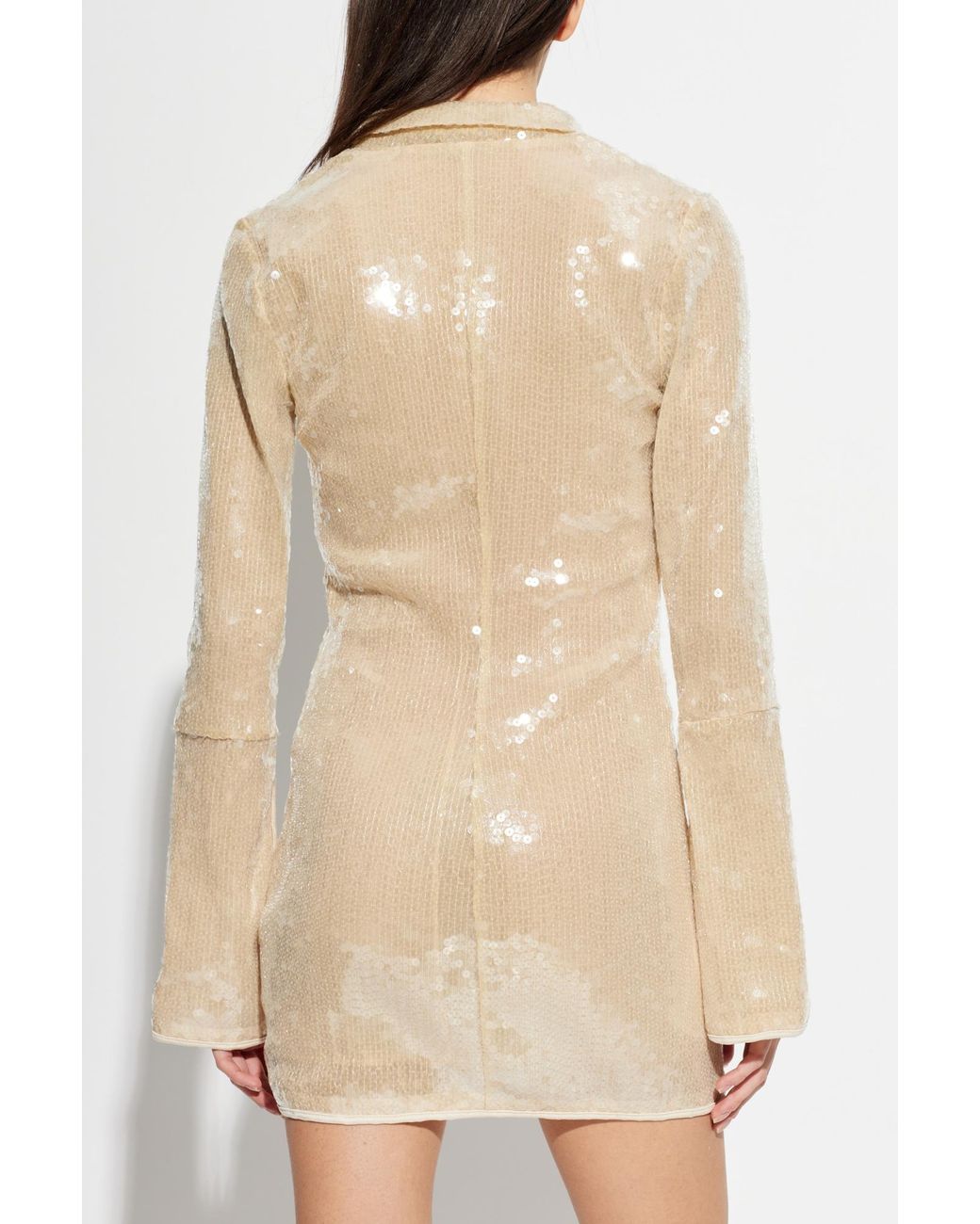 Oséree Sequin Dress in Natural | Lyst UK