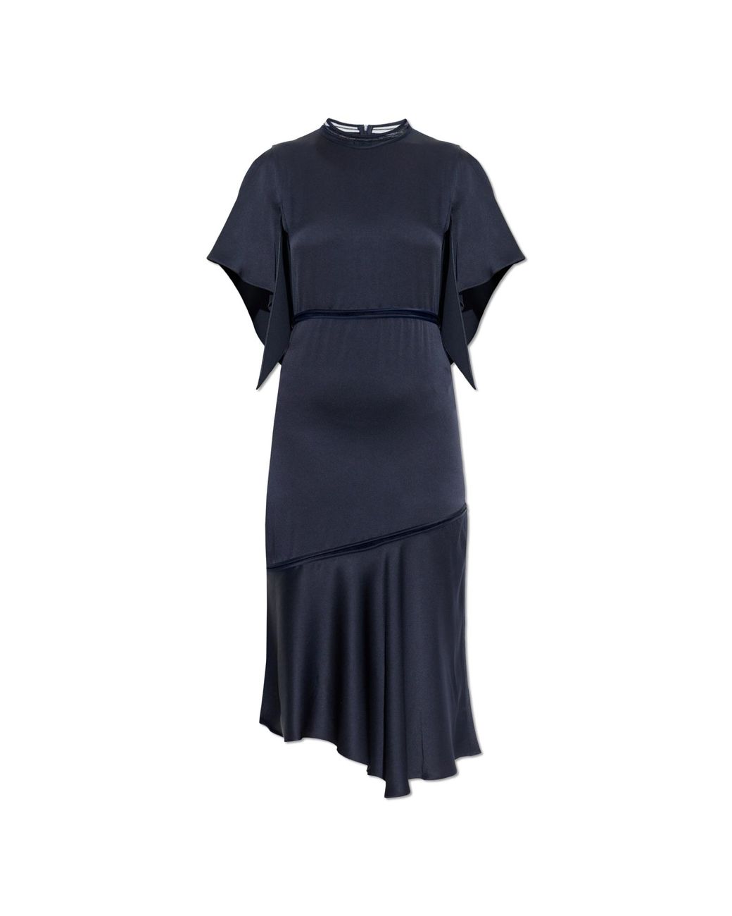 Fabiana Filippi Satin Dress With An Asymmetric Cut in Blue | Lyst
