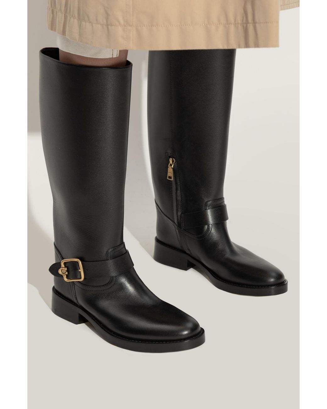 COACH Knee-High Boots 'Madeline' in Black | Lyst