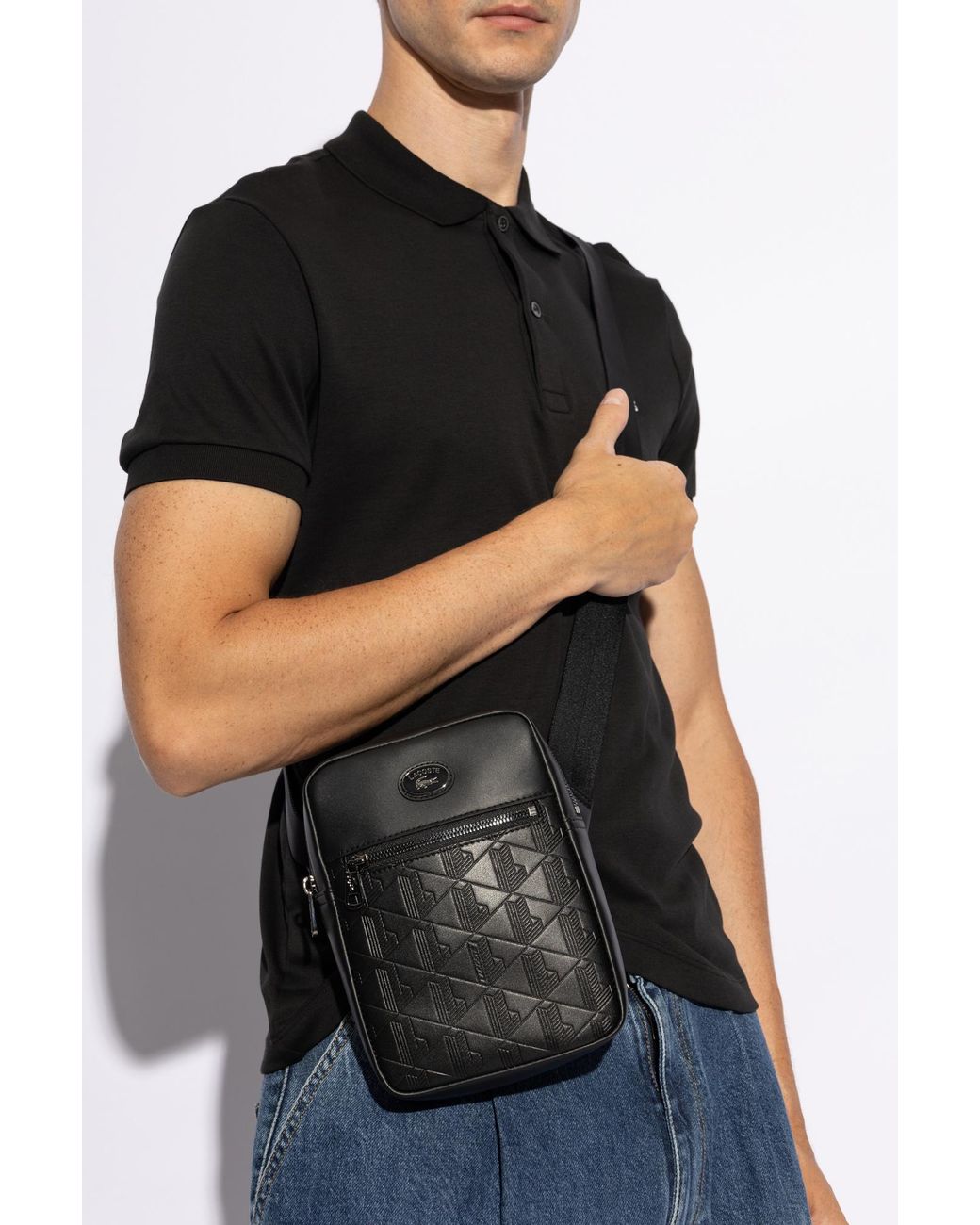Lacoste Shoulder Bag in Black for Men | Lyst