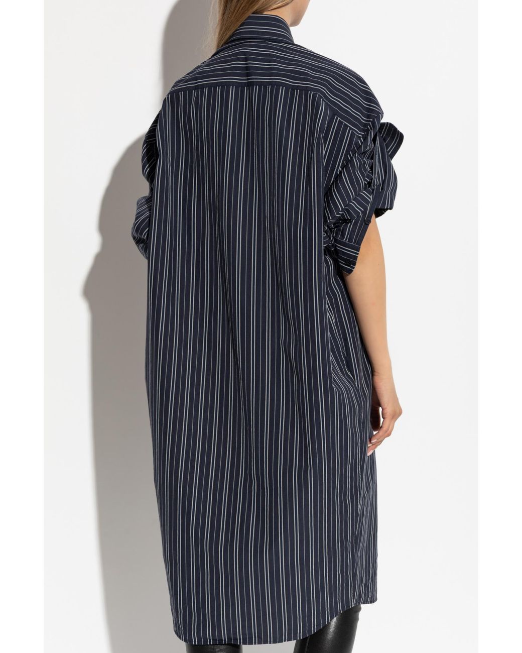 Balenciaga Dress With Stripe Pattern in Blue | Lyst